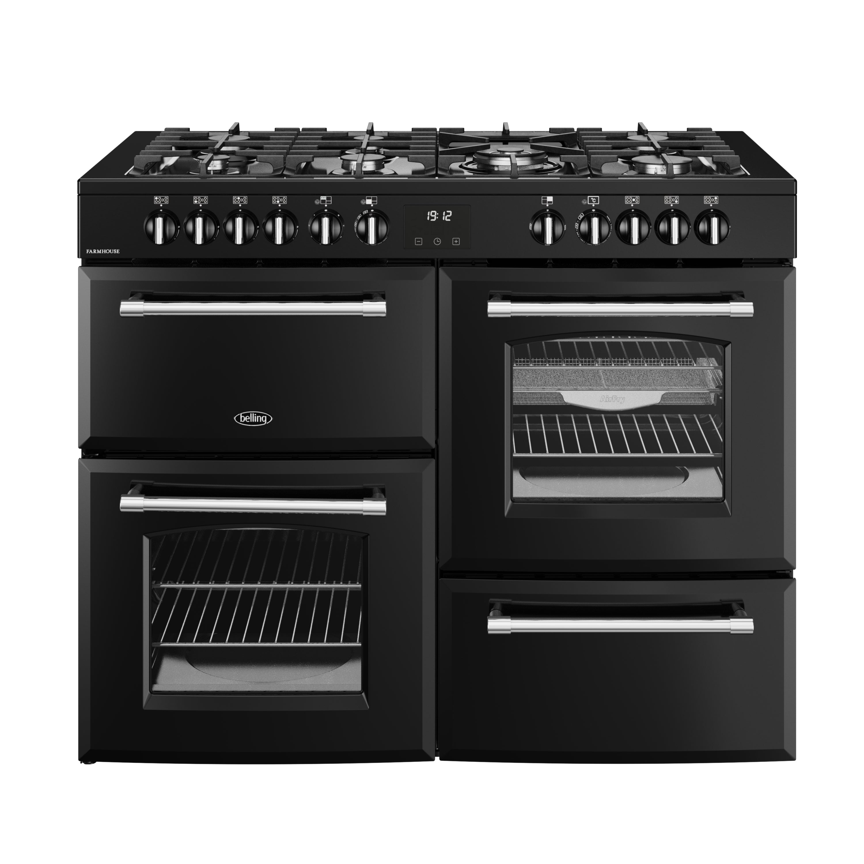 Belling RCA Farmhouse 110DF 110cm Dual Fuel Range Cooker 444411838 Bla ...
