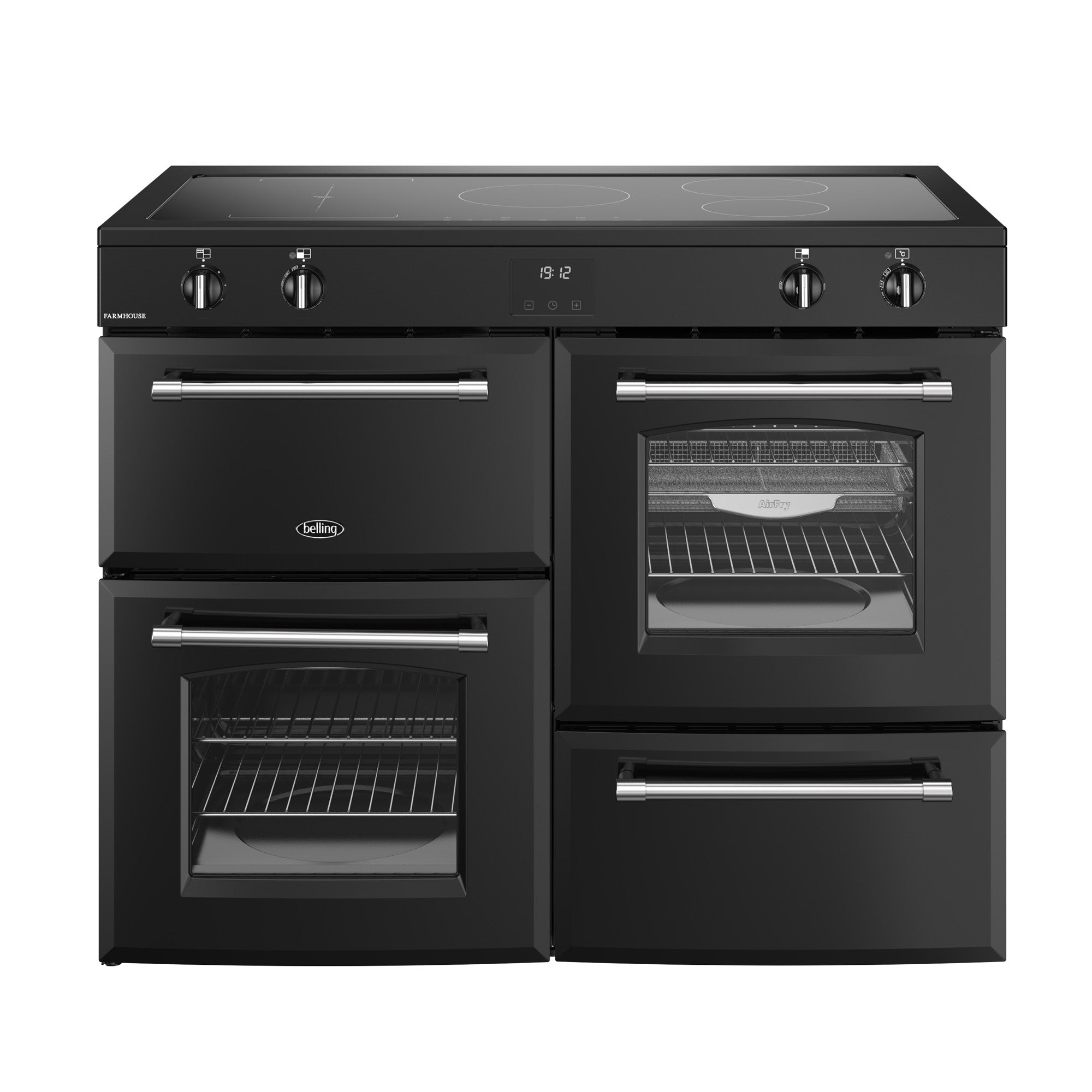 Belling RCA Farmhouse 110Ei 110cm Induction Range Cooker 444411841 Bla ...