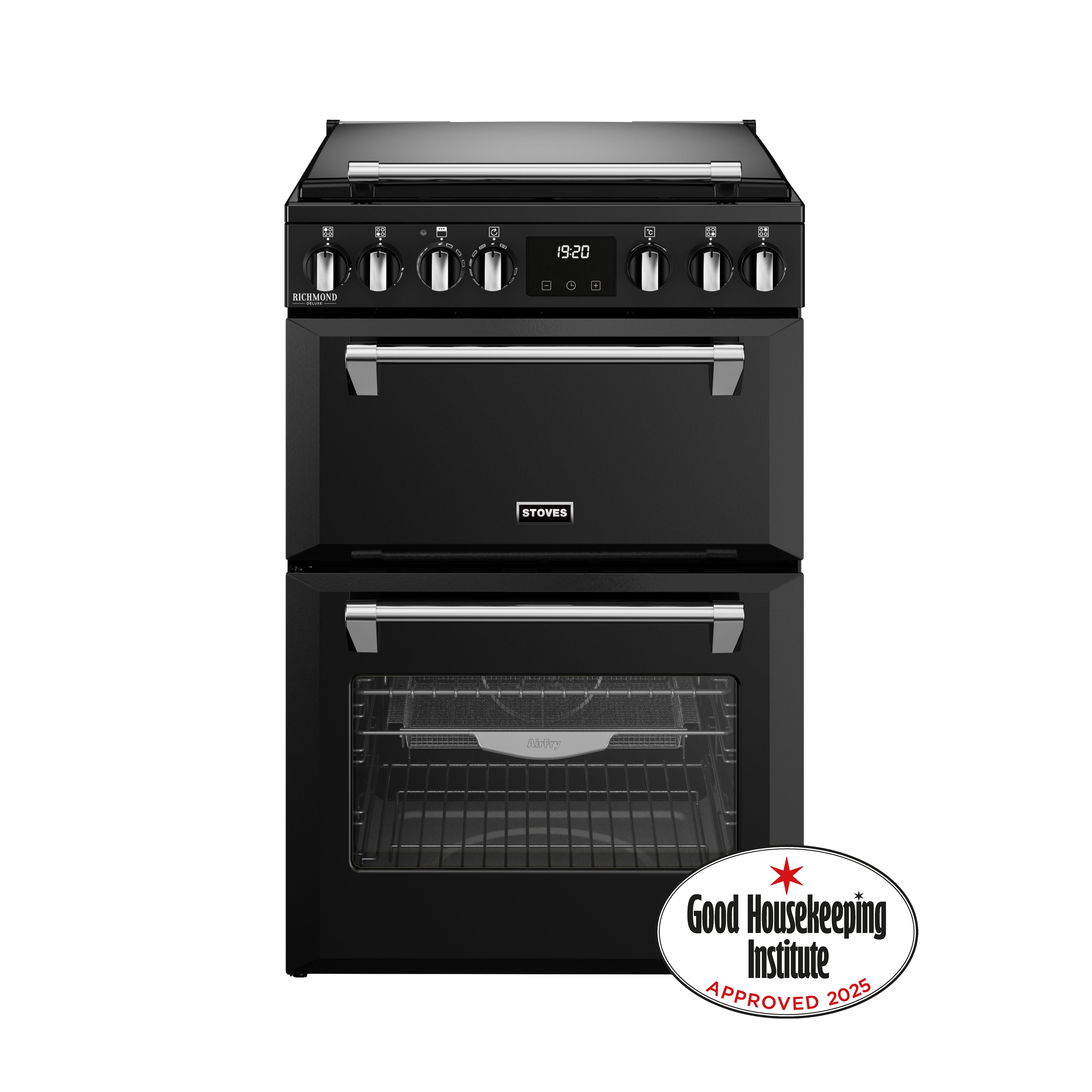 Stoves Richmond Deluxe 444411844 60DF Black Freestanding Dual Fuel Coo ...