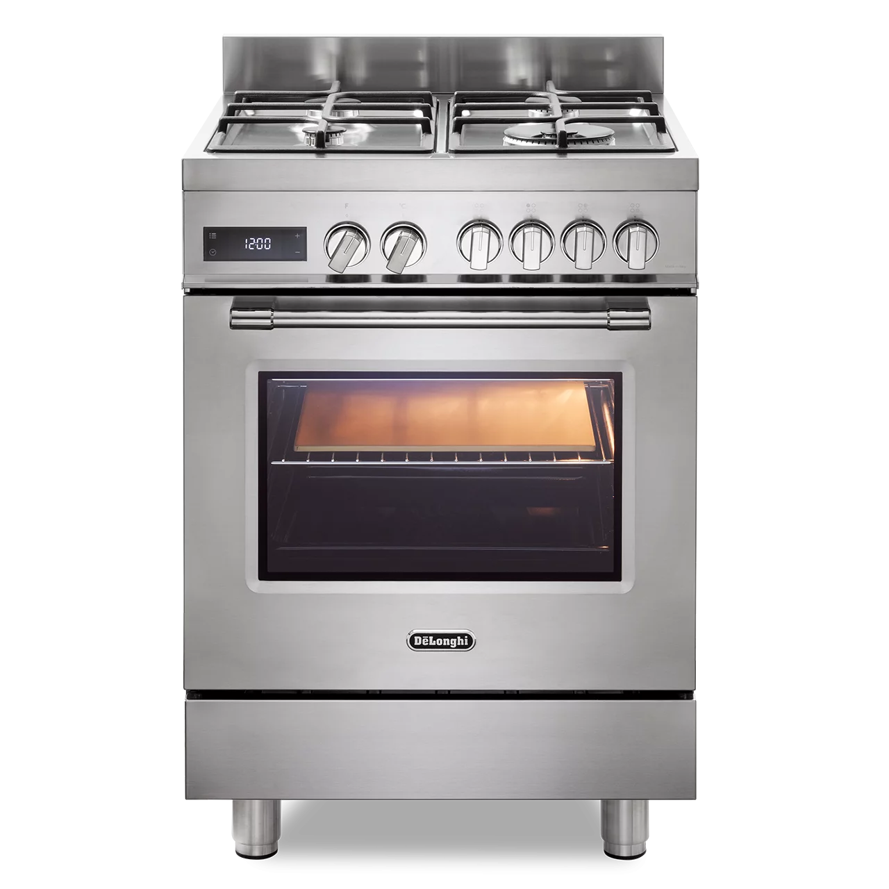 DeLonghi DSC626MF-1 Modern 60cm Stainless Steel Single Cavity Dual Fue ...