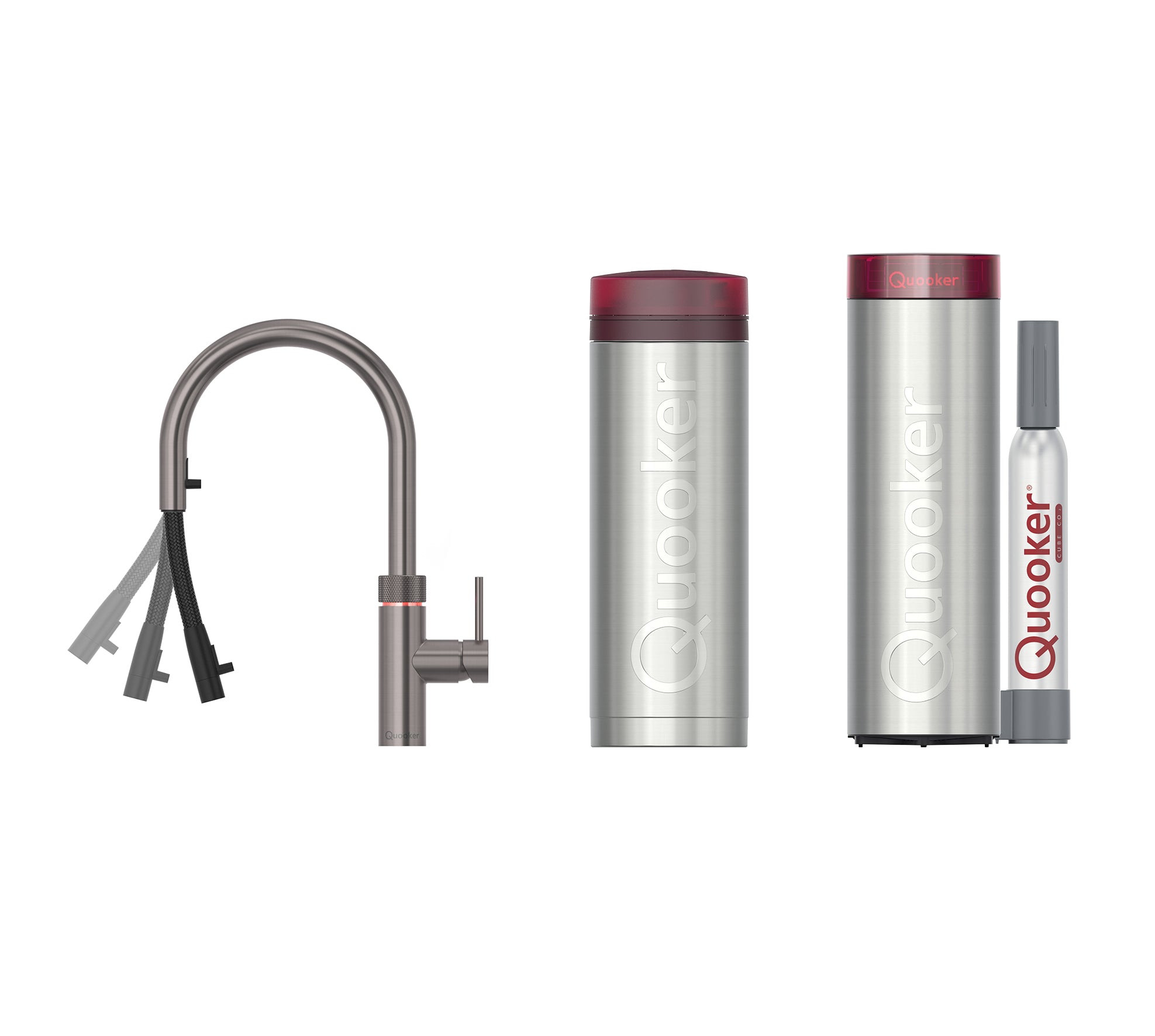 Quooker 3 in 1 Flex Gunmetal PRO3 Boiling Water Tap + CUBE – DB ...