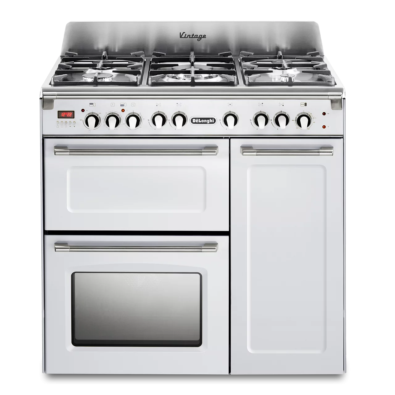 DeLonghi Vintage 90cm Three Cavity Dual Fuel Range Cooker D3VR908DFWH ...