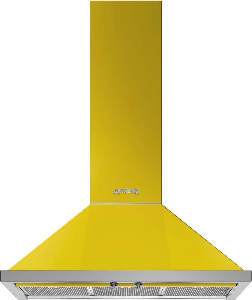 Smeg Portofino KPF9YW Yellow 90cm Cooker Hood – DB Domestic Appliances